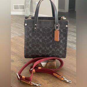 Coach | Bags | Coach Black Signature Denim Tote Bag | Poshmark